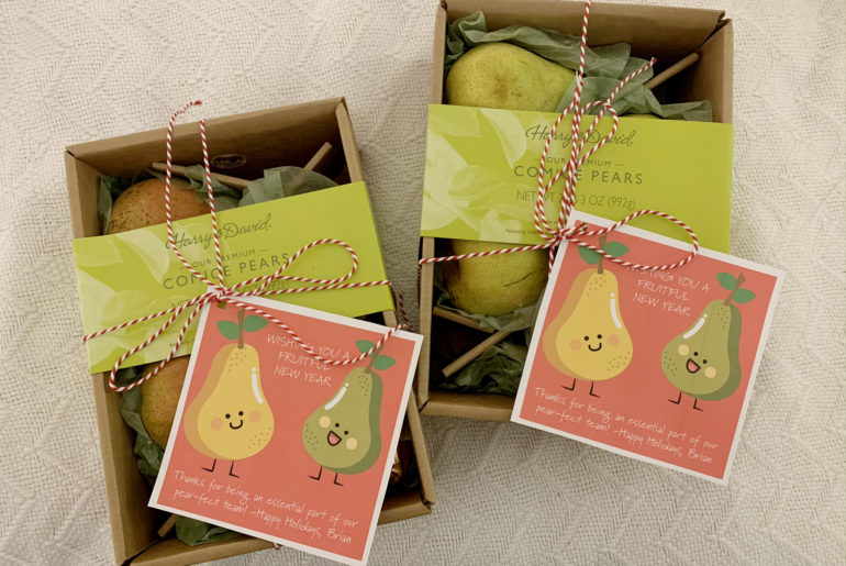 Pear Themed Holiday Gift Ideas + Free Printables – A Well Crafted Party
