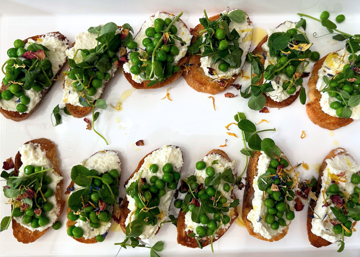 Spring Pea Crostini Appetizer – A Well Crafted Party