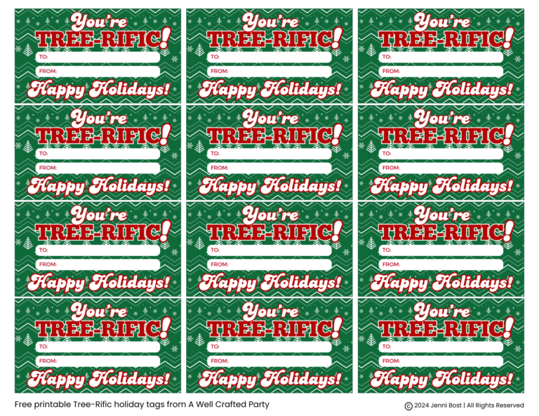Free Printable Holiday Gift Tags – A Well Crafted Party
